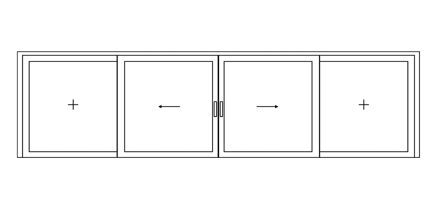 4.02 Windows & Doors - 4 panel, fixed/2 x sashes/fixed - NK Windows ...